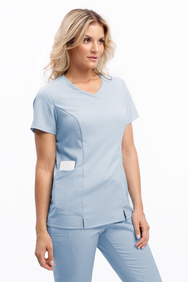 Women's Scrub Top BL 62, baby blue, Elegant Stretch | Baby blue ...