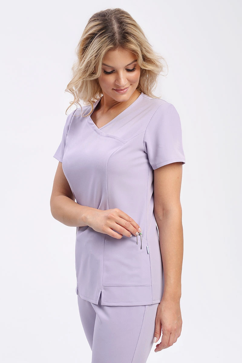 Women's Scrub Top lavender BL 62, Elegant Stretch | Lavender (Elegant Stretch | 49% polyester ...